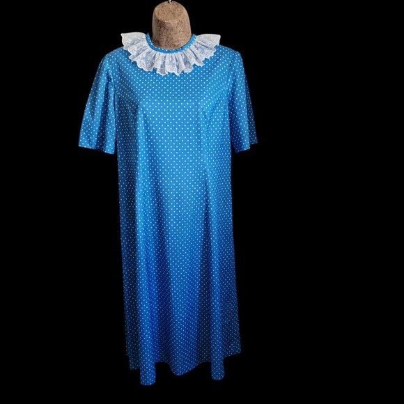 Dresses | Vintage Handmade Cottagecore Blue House Dress | Poshmark